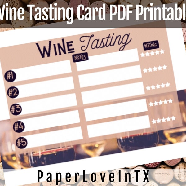 Editable Gin Tasting Score Card Printable PDF Digital Download 8.5x11 ...