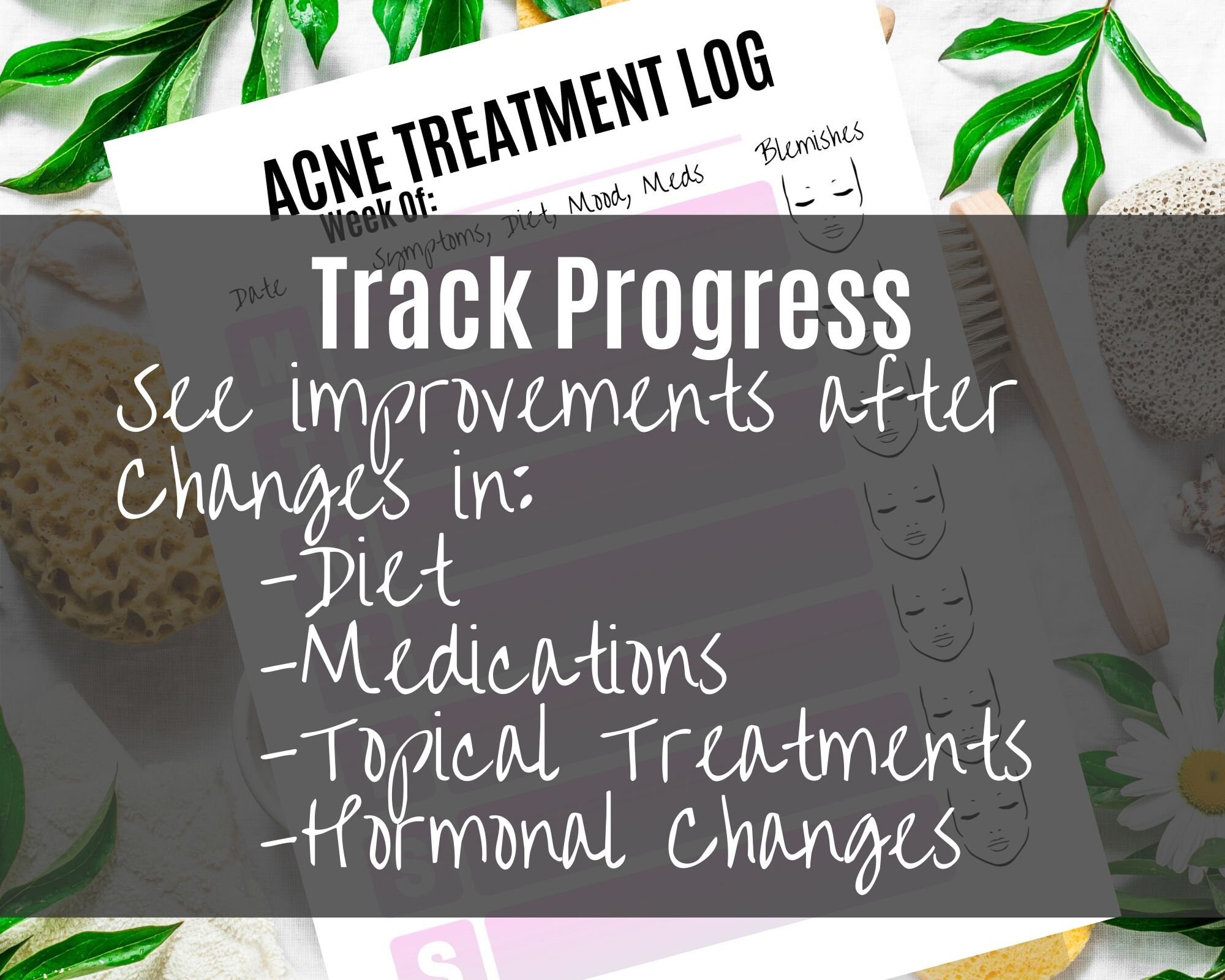 Printable Acne Treatment Log to Track Changes in Diet, Medication ...