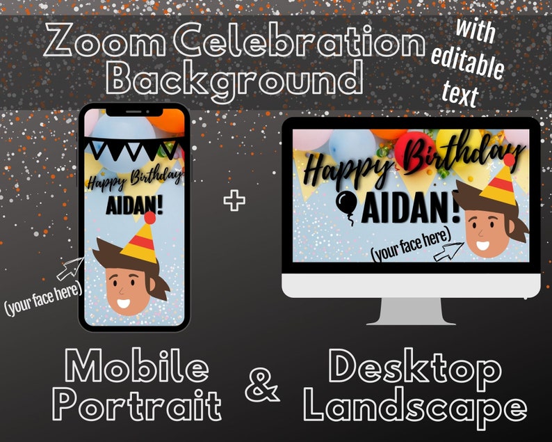 Editable Zoom Background for Celebrations, Virtual Birthday Party ...