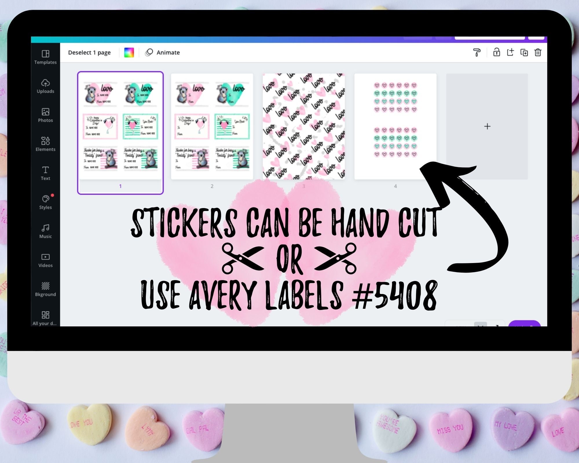 Printable Valentine's Day Cards and Stickers With Editable to and From ...