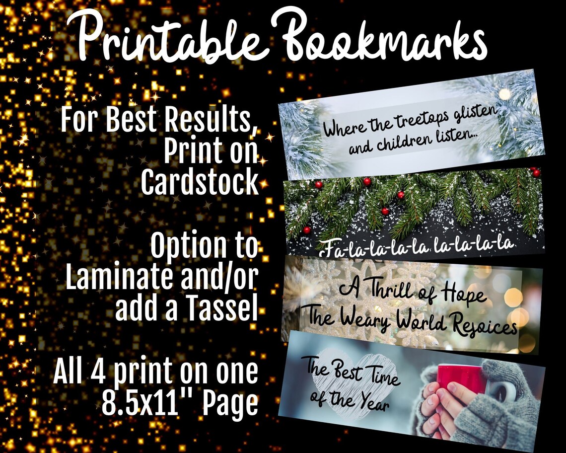 Printable Bookmark Collection 4 Page Bundle Letter Size - Etsy