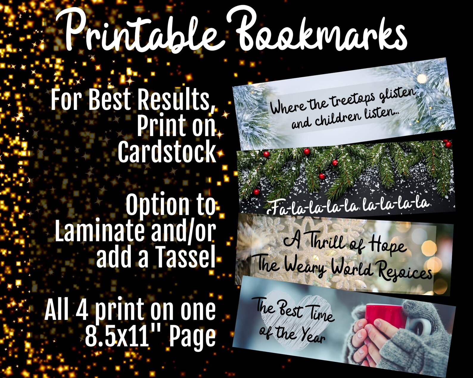 Printable Bookmark Collection 4 Page Bundle Letter Size 2-sided Pdfs - Etsy