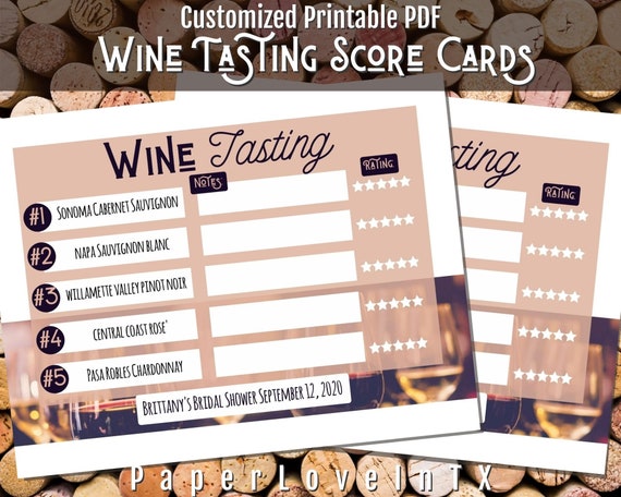 Editable Wine Tasting Score Card Printable PDF Digital | Etsy