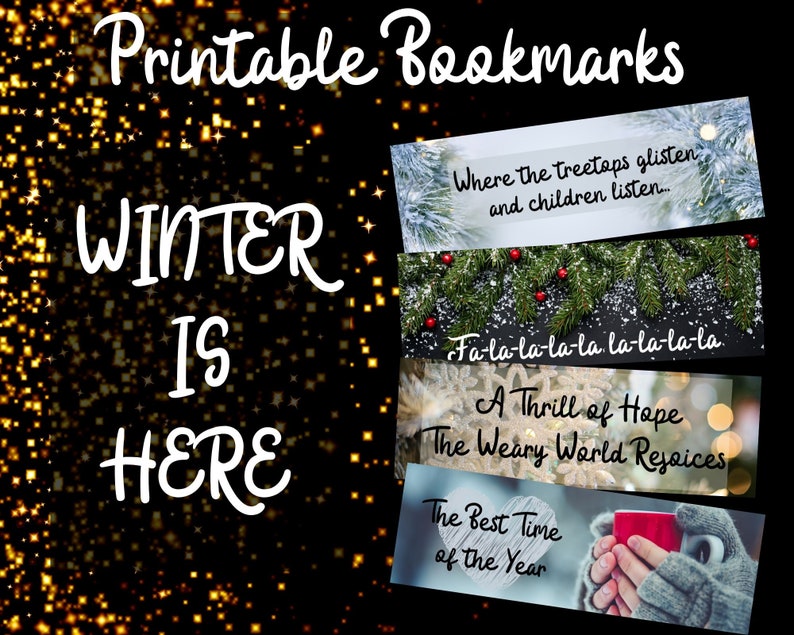 Printable Bookmarks Christmas Carol Theme With Lyrics and - Etsy