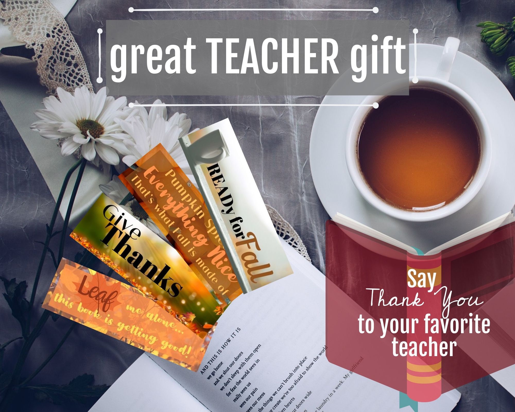 Printable Bookmarks With Fall Autumn Theme With Leaves, Gratitude ...