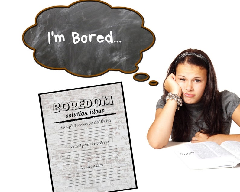 Boredom Solutions Printable for Tweens and Teens 8.5x11" Letter Size ...