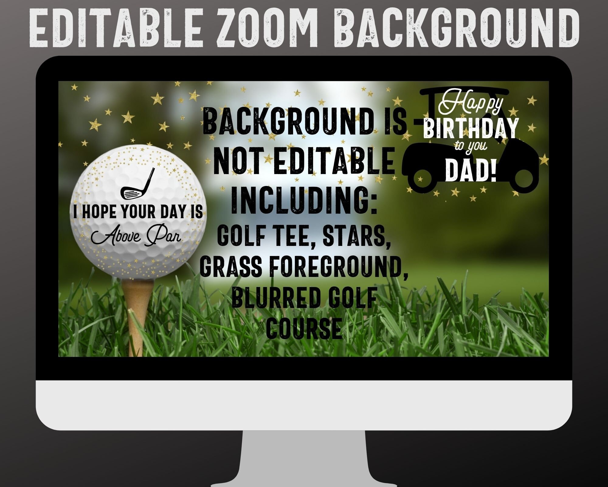 Editable Zoom Golf Background for Celebrations, Virtual Birthday Party ...