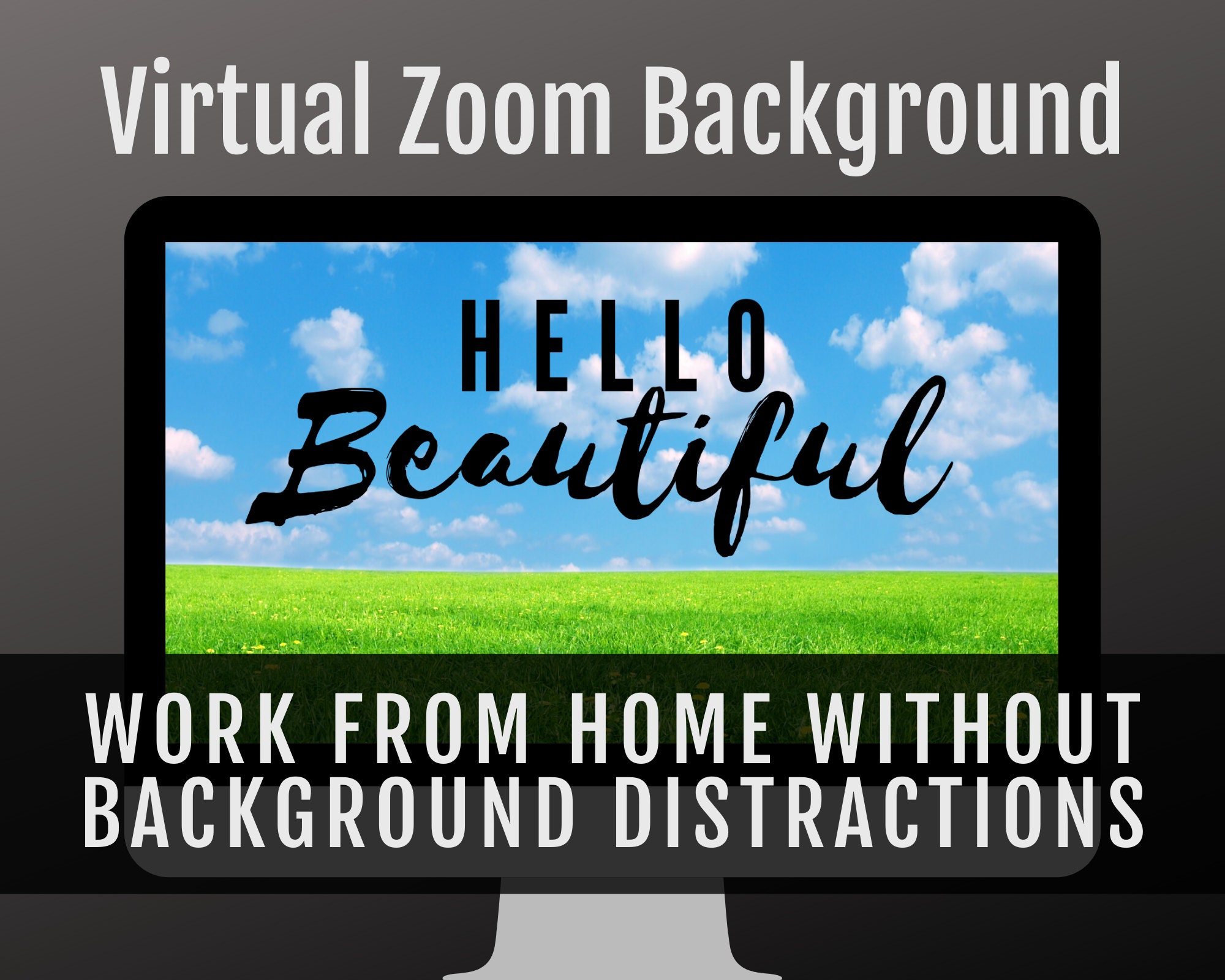 Hello Beautiful Virtual Background for Zoom Video Conferencing - Etsy