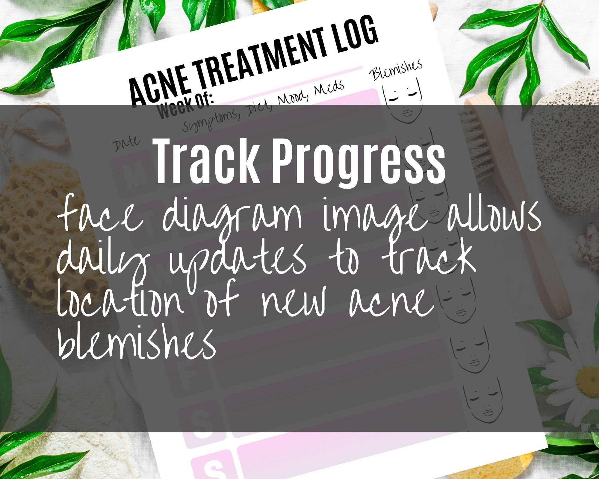 Printable Acne Treatment Log to Track Changes in Diet, Medication ...