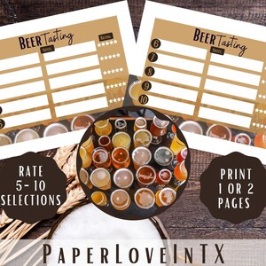 Beer Tasting Score Card PDF Printable Letter Size 8.5x11" and 8x10 ...