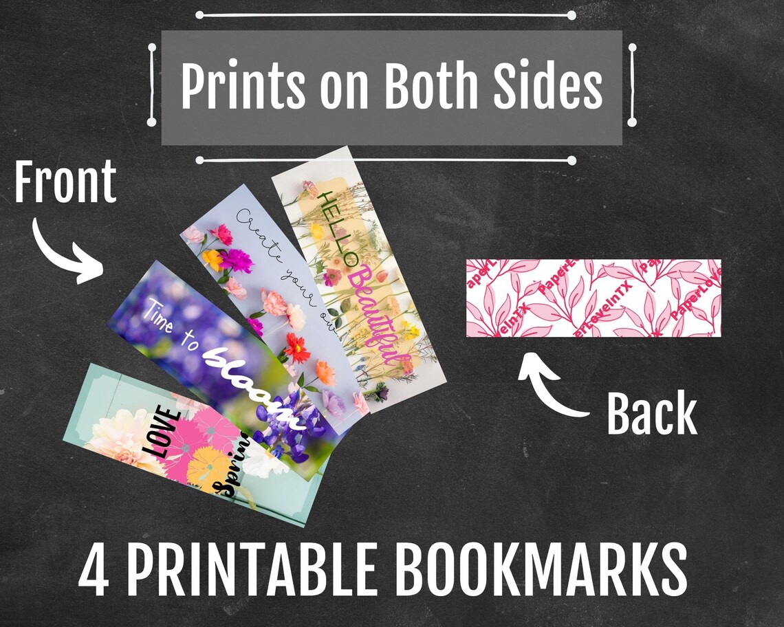 Printable Bookmark Collection 4 Page Bundle Letter Size - Etsy