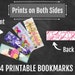 Printable Bookmark Collection 4 Page Bundle Letter Size 2-sided Pdfs - Etsy