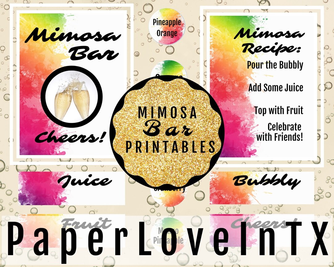 Mimosa Bar Printables Pack - Etsy
