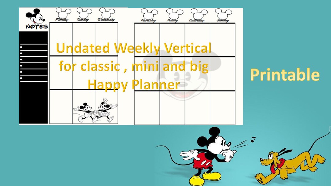Mickey Undated Planner for Happy Planner Classic - Etsy