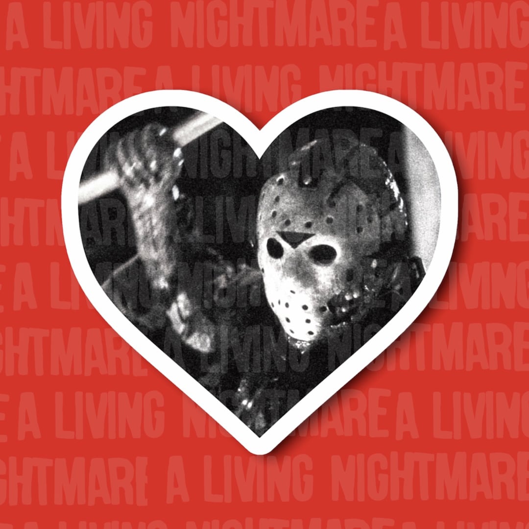 Friday the 13th Jason Voorhees Heart Vinyl Sticker - Etsy