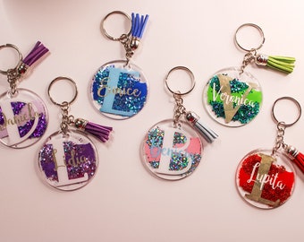 Custom Acrylic Keychain Charm Standee 8mm Block Holographic Laminate ...