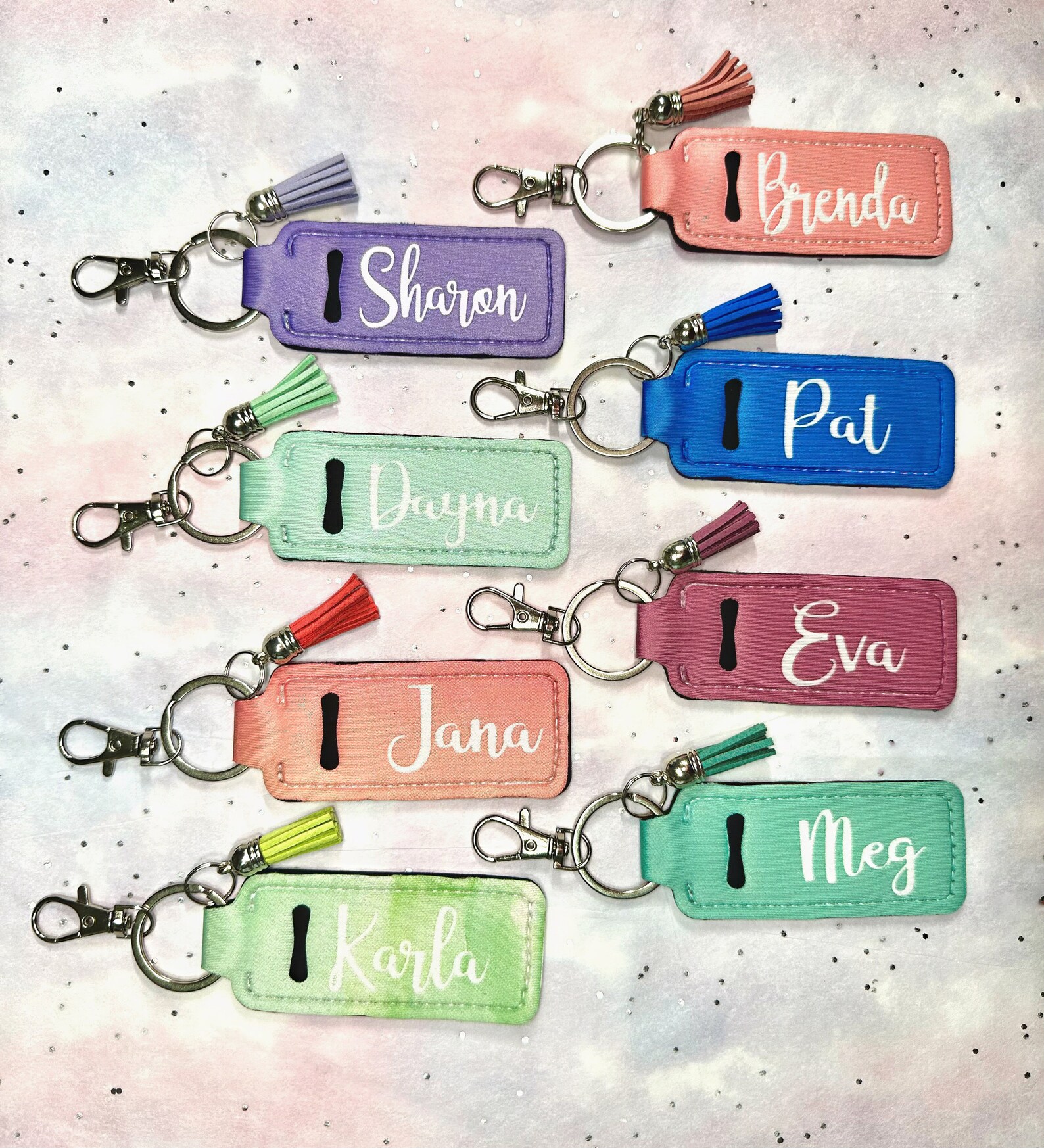 Custom Name Chapstick Holder Key Chain With Matching Tassel - Etsy