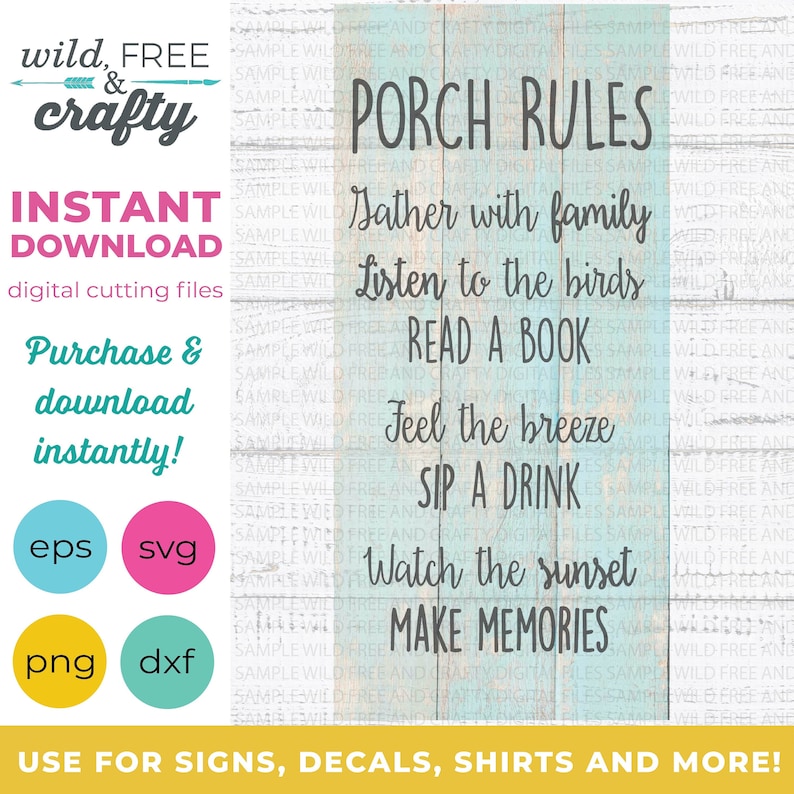 Porch Rules Svg Porch Rules Sign Svg Porch Svg Porch Sign | Etsy