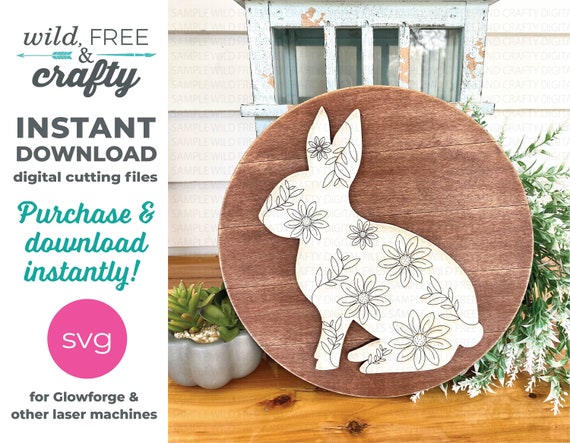 Bunny Laser File Bunny Laser Svg Spring Laser Files Easter | Etsy