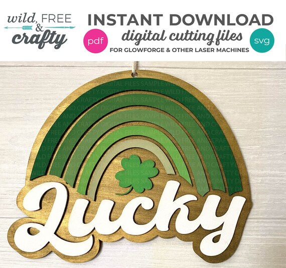 St Patricks Lucky Rainbow Svg St Patricks Day Laser File | Etsy