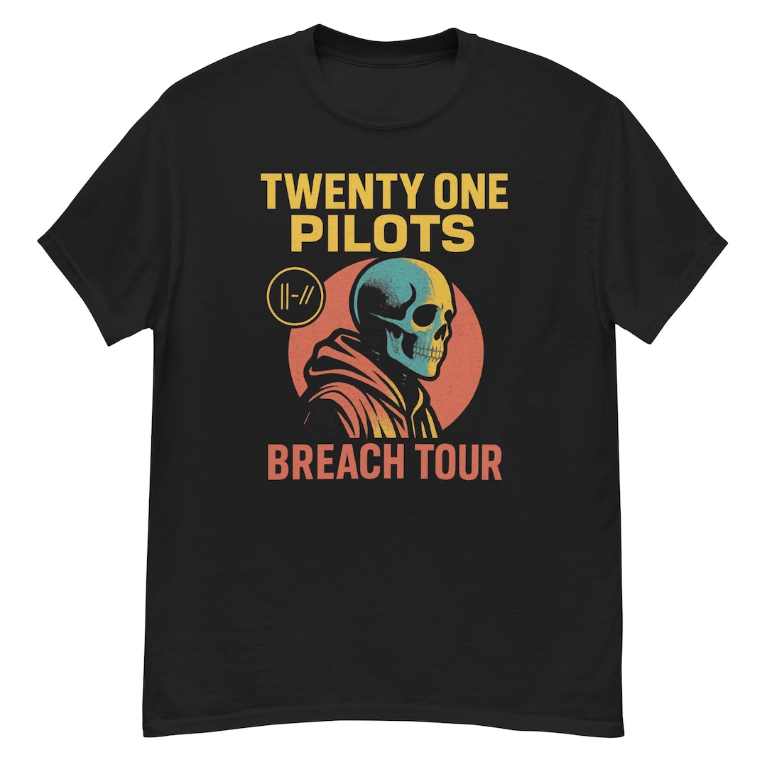Twenty One Pilots “breach Tour” Skeleton Hoodie Skull Graphic T-shirt ...