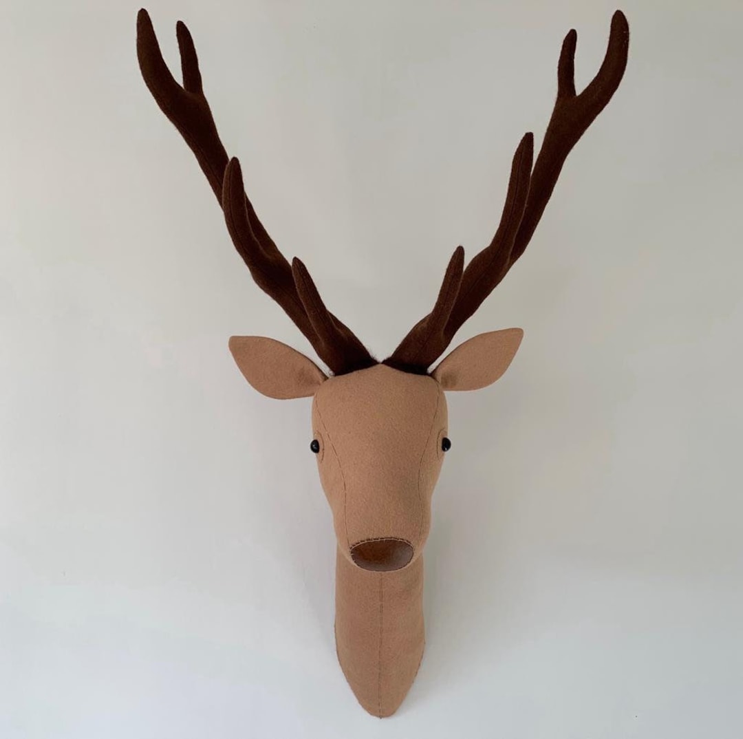 Stag Head Stag Felt Animal Head Deer Faux Taxidermy Stag - Etsy Canada