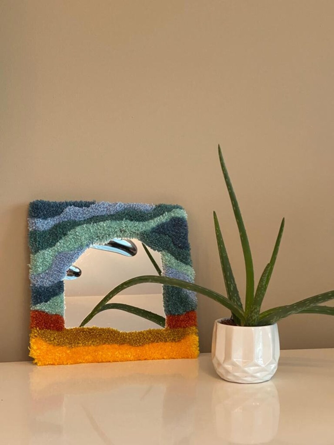 Sunset Waves Tufted Mirror - Etsy