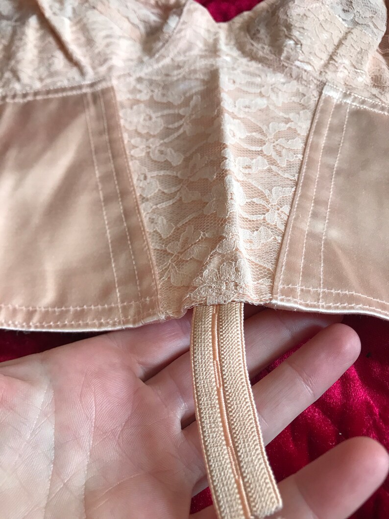 Vintage 60's Satin Corset Bra, Vintage French Lingerie, Bullet Bra ...