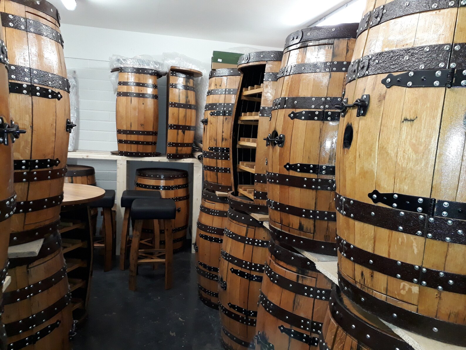 Whisky Barrel Drinks Cabinet_ Oak Barrel-bar_ SHELF RACK_ | Etsy UK