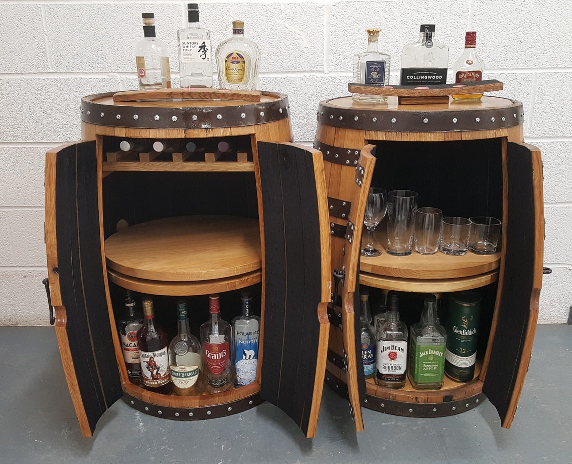 Whisky Barrel-bar_ Rotating Shelf Rack _whisky Oak Barrel | Etsy