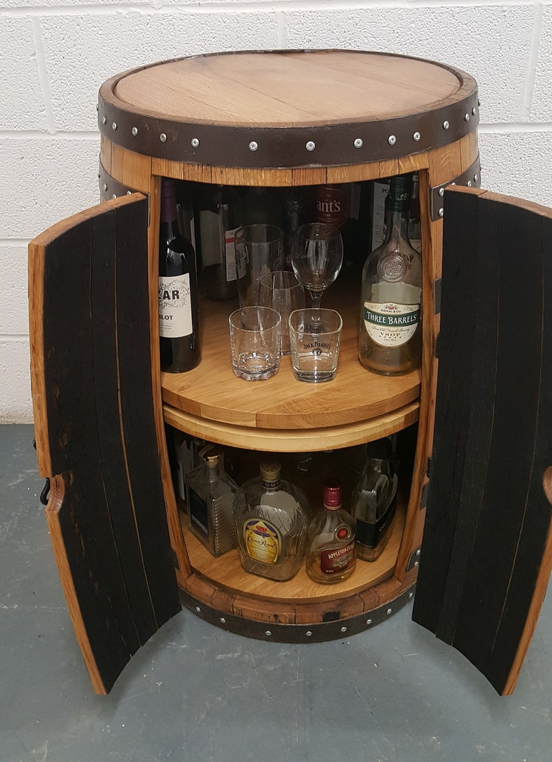 Whisky Barrel-bar_ Rotating Shelf Rack _whisky Oak Barrel | Etsy