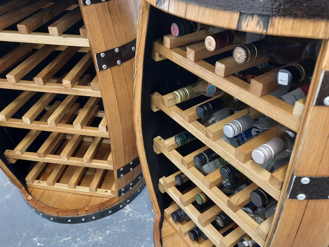 WINE RACK Drink Cabinet Table Handcrafted Solid Oak Barrel Furniture - Etsy