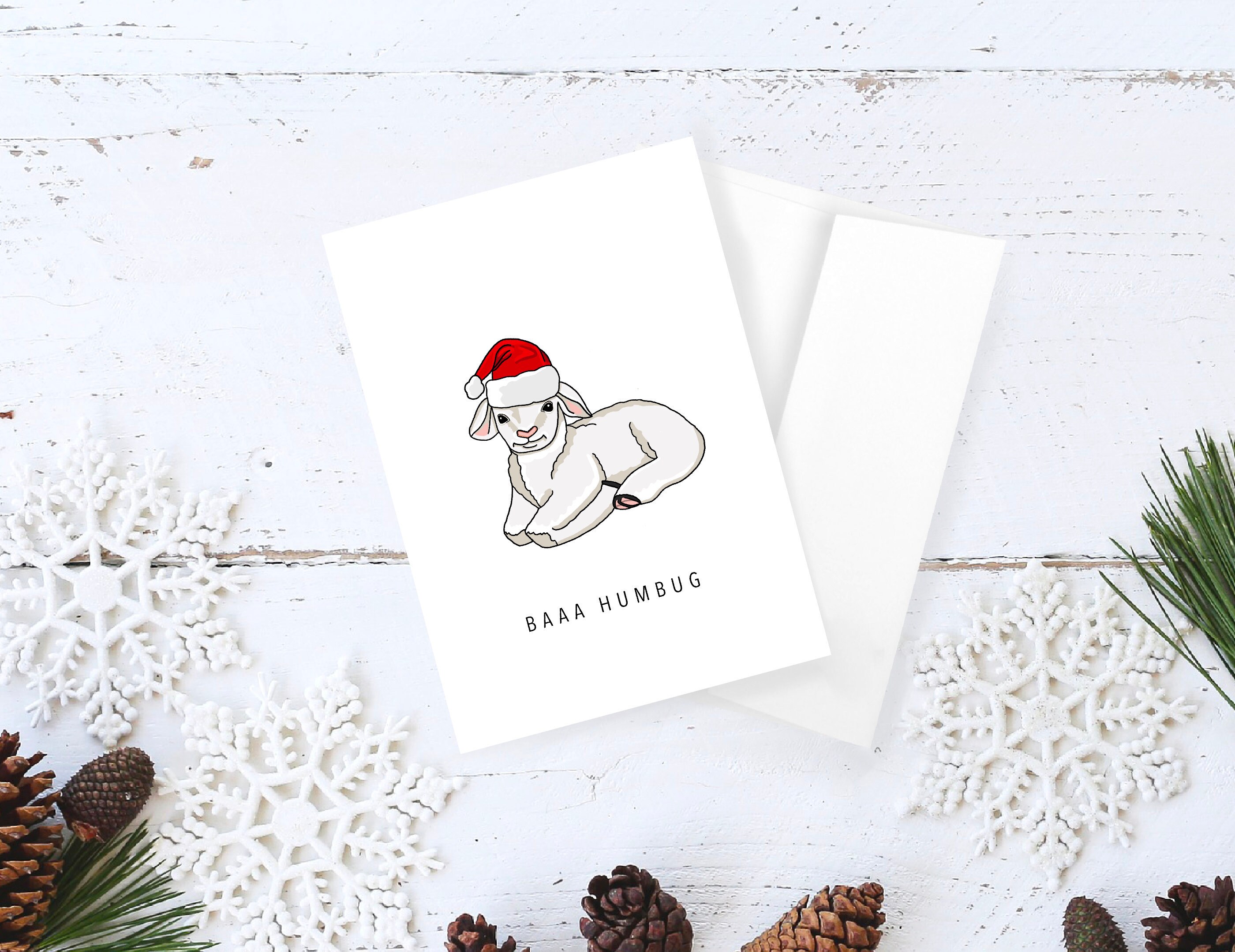 Baaa Humbug Card // funny card punny card pun card holiday | Etsy