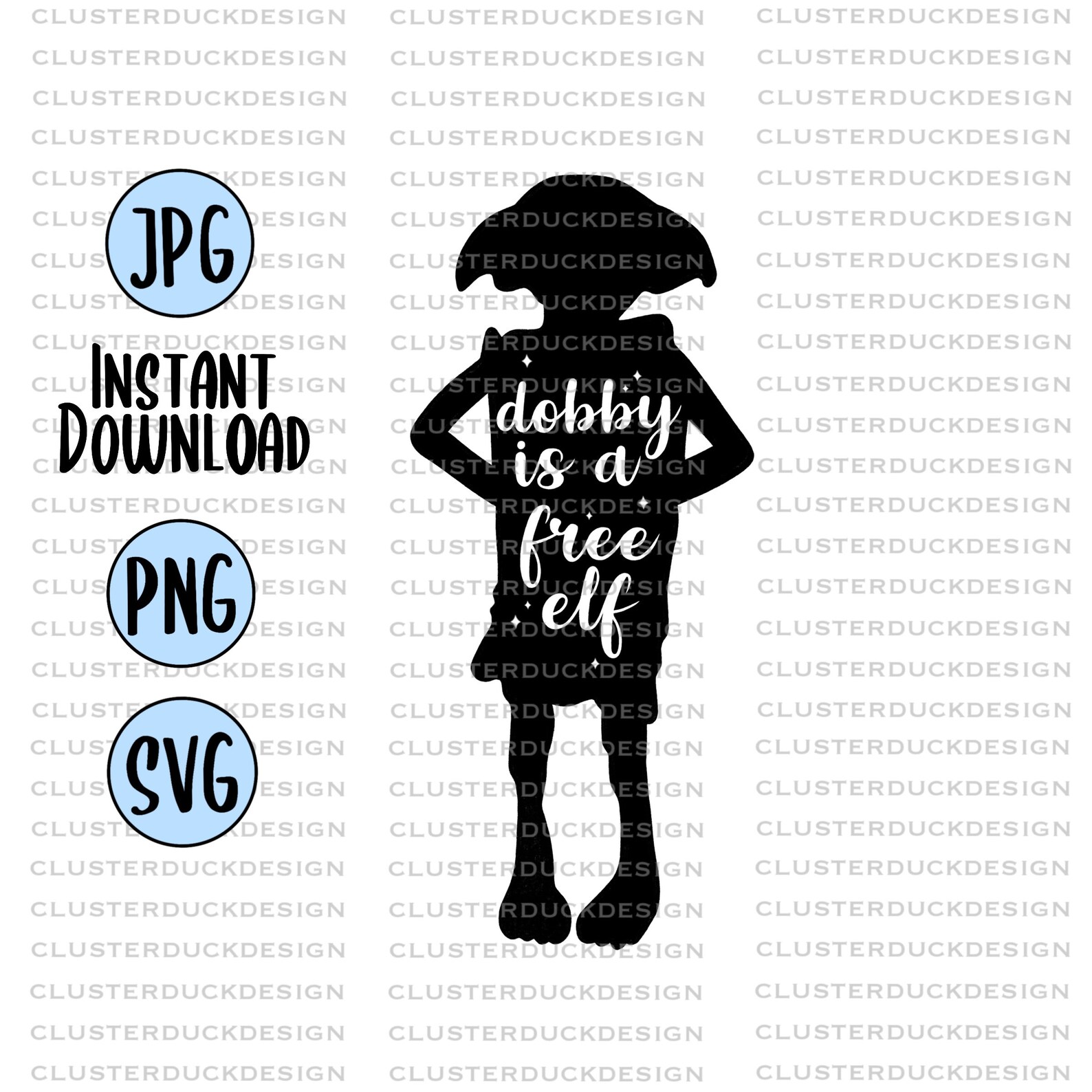 Dobby Is A Free Elf Harry Potter Svg Design Svg Files For Etsy
