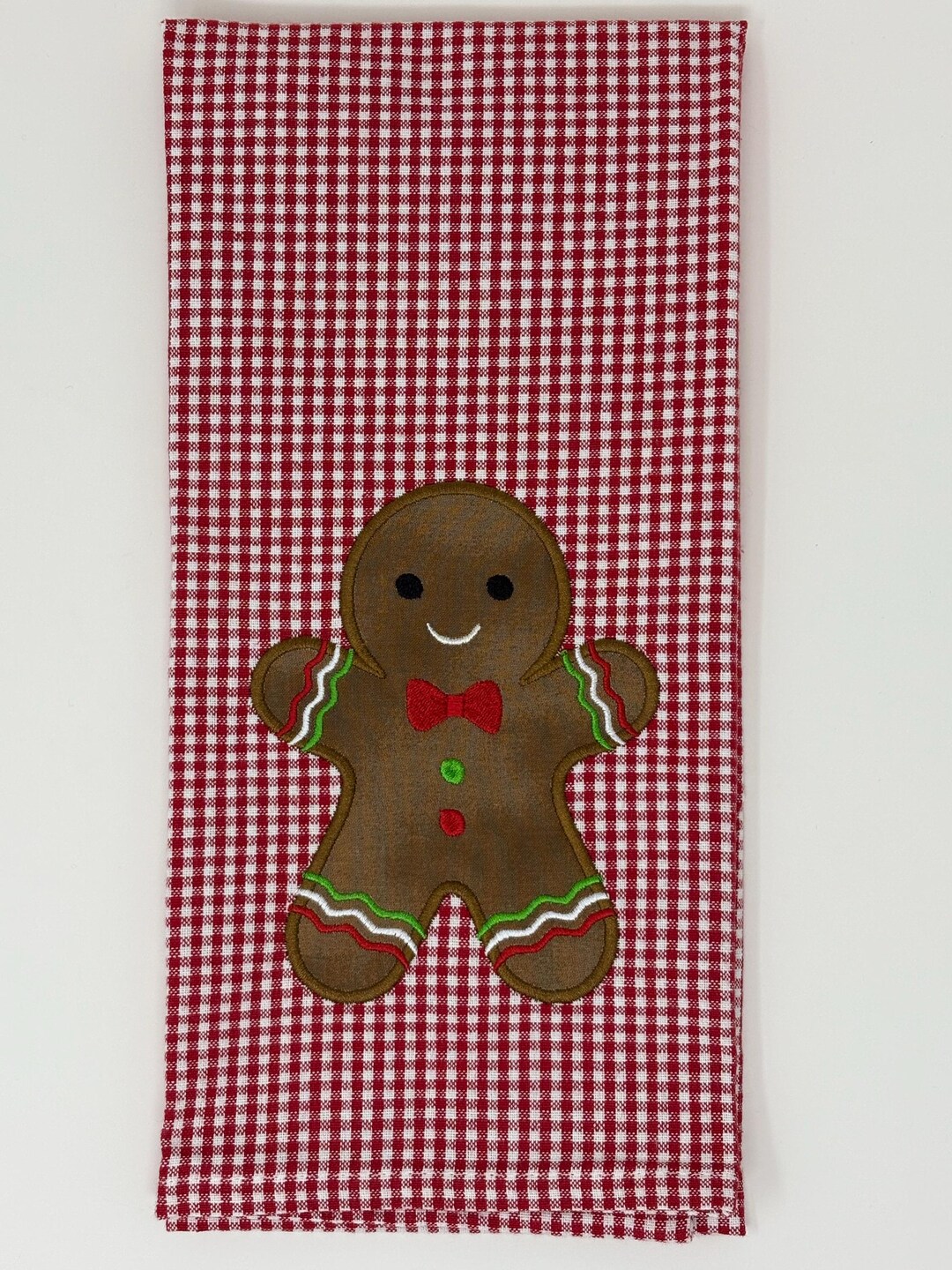 Gingerbread Man Unique Applique and Embroidered Kitchen Decor - Etsy