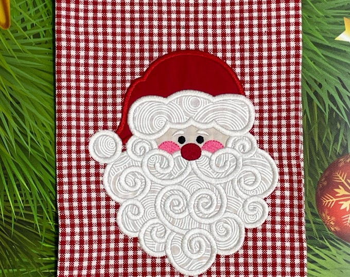 Santa Unique Applique and Embroidered Kitchen Decor - Etsy