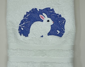 Easter Bunny Hand Towels for Bathroom, Decorative Embroidered Spring ...