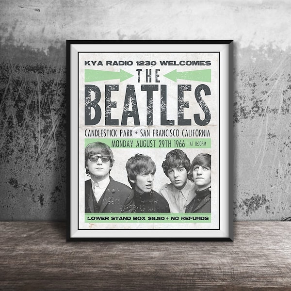The Beatles Vintage Poster - Etsy