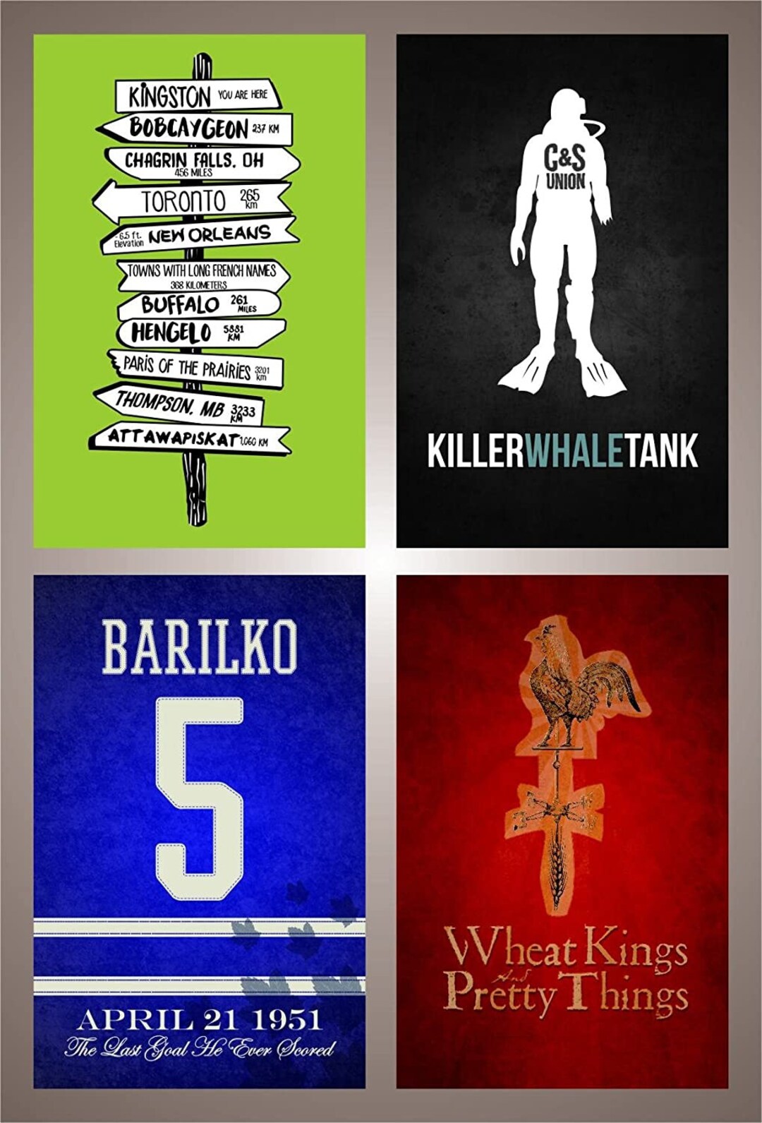 Series of 4 Tragically Hip Inspired Poster Set Set of 4 11x17 - Etsy