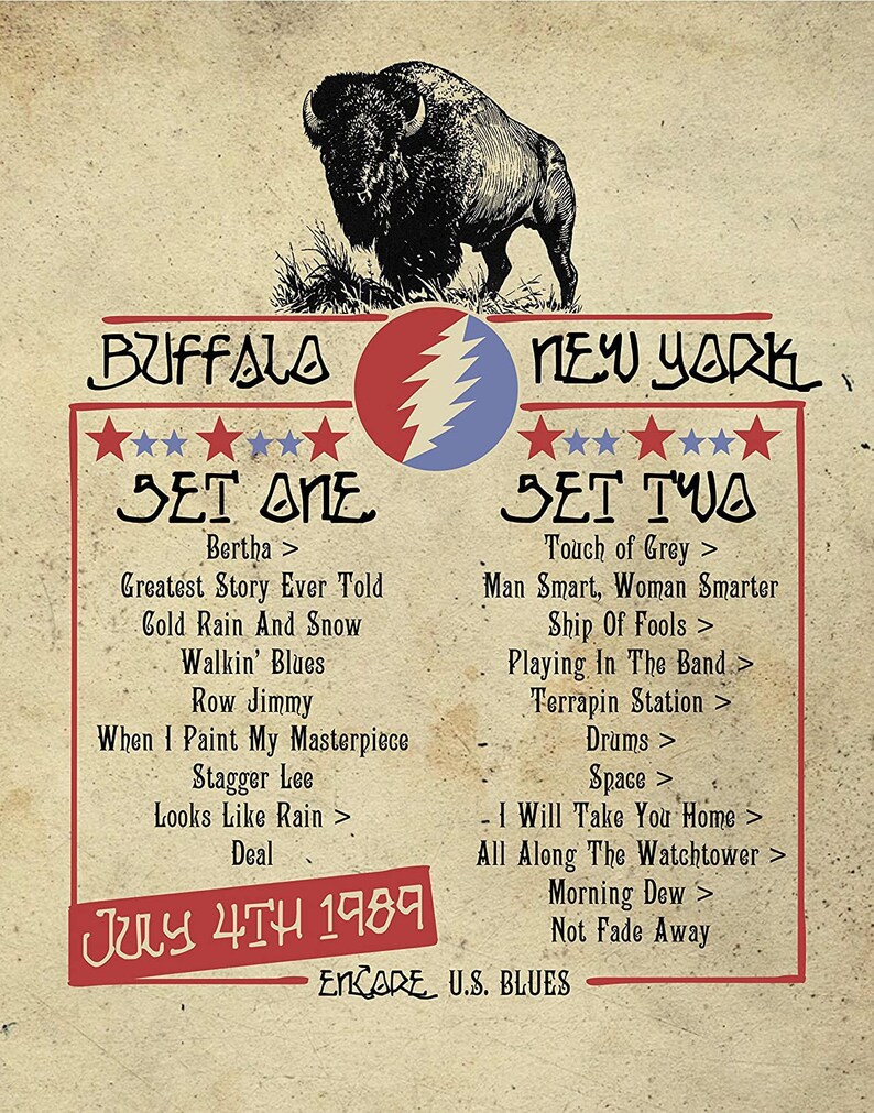 GRATEFUL DEAD Inspired Poster Print 11x14 Buffalo Set - Etsy