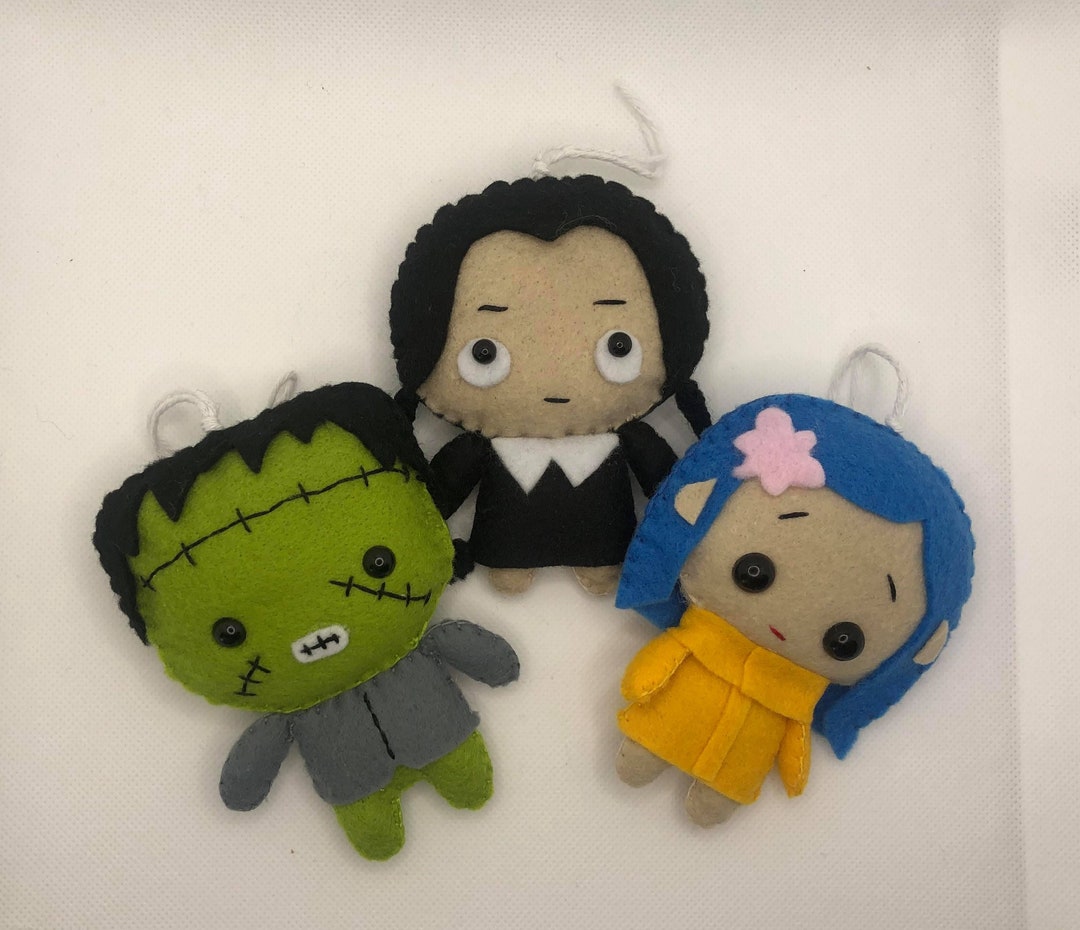 Halloween Felt Decorations/tree Decorations Frankenstein/wednesday ...