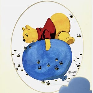 Winnie the Pooh & the Honey Tree Hand Painted Framed Art Pooh on ...