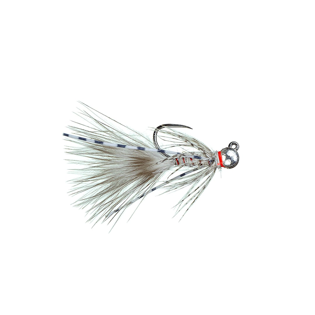 Streamers for Fly Fishing - Jigged Mini Bugger White and Grey - Wooly ...