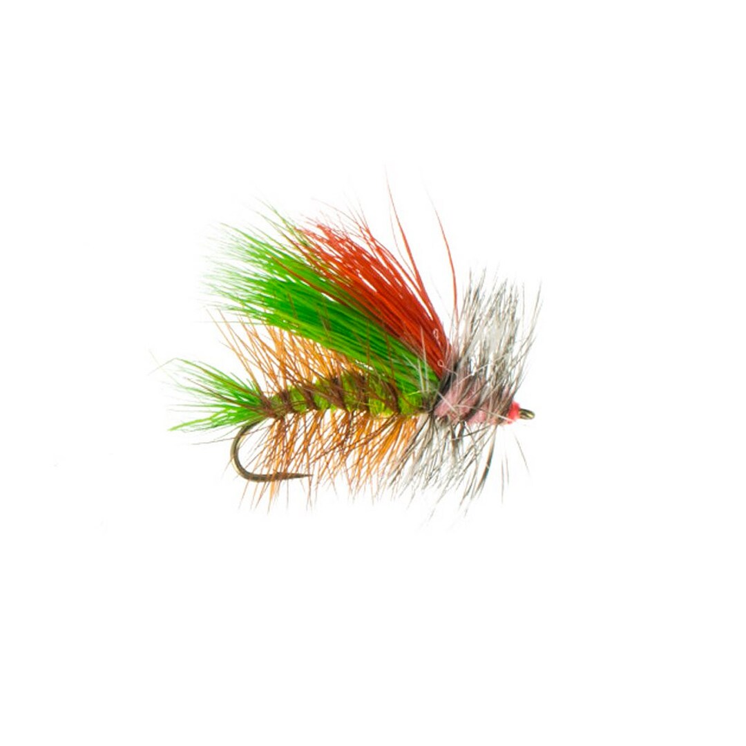 Psycho Stimulator Dry Fly Green/red Variant - Hand Tied Fly Fishing ...