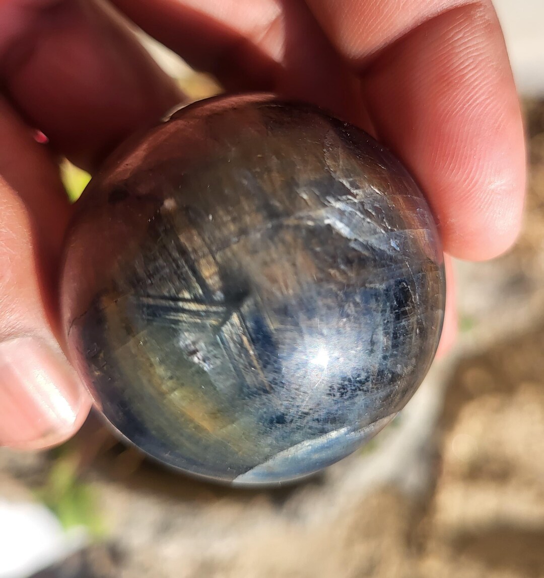 Blue Sapphire Sphere | Rare Sapphire Sphere | Blue Sapphire Smooth ...