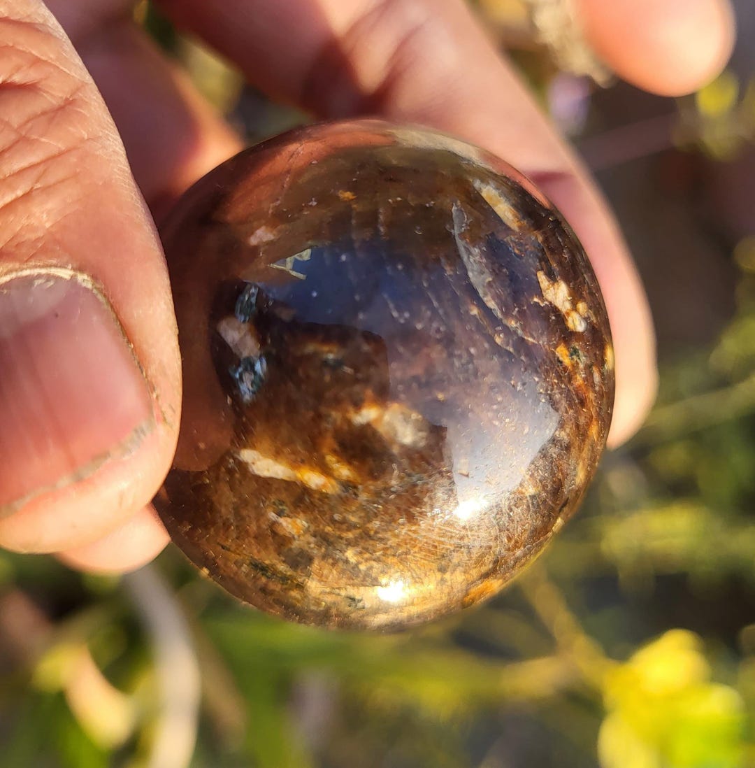 Golden Sapphire Sphere | Rare Sapphire Sphere | Golden Sapphire Smooth ...