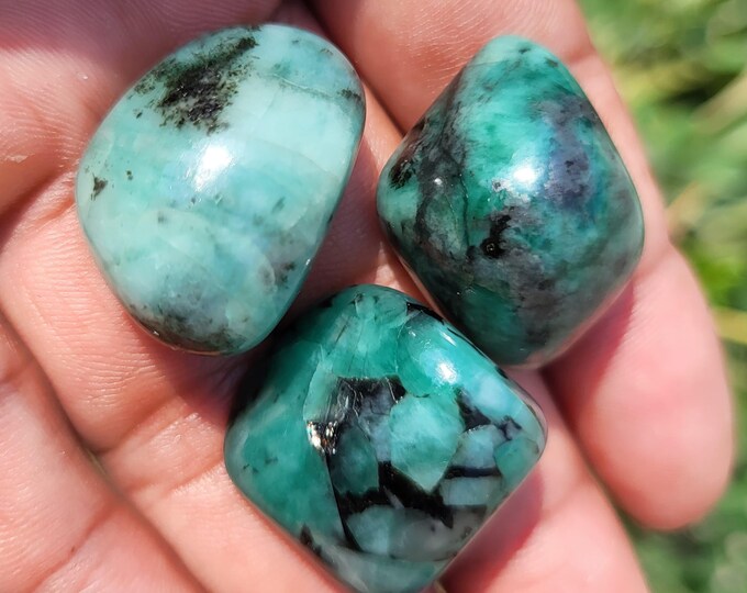 Natural Emerald Tumbled Stone, Multiple Sizes Available Tumbled ...