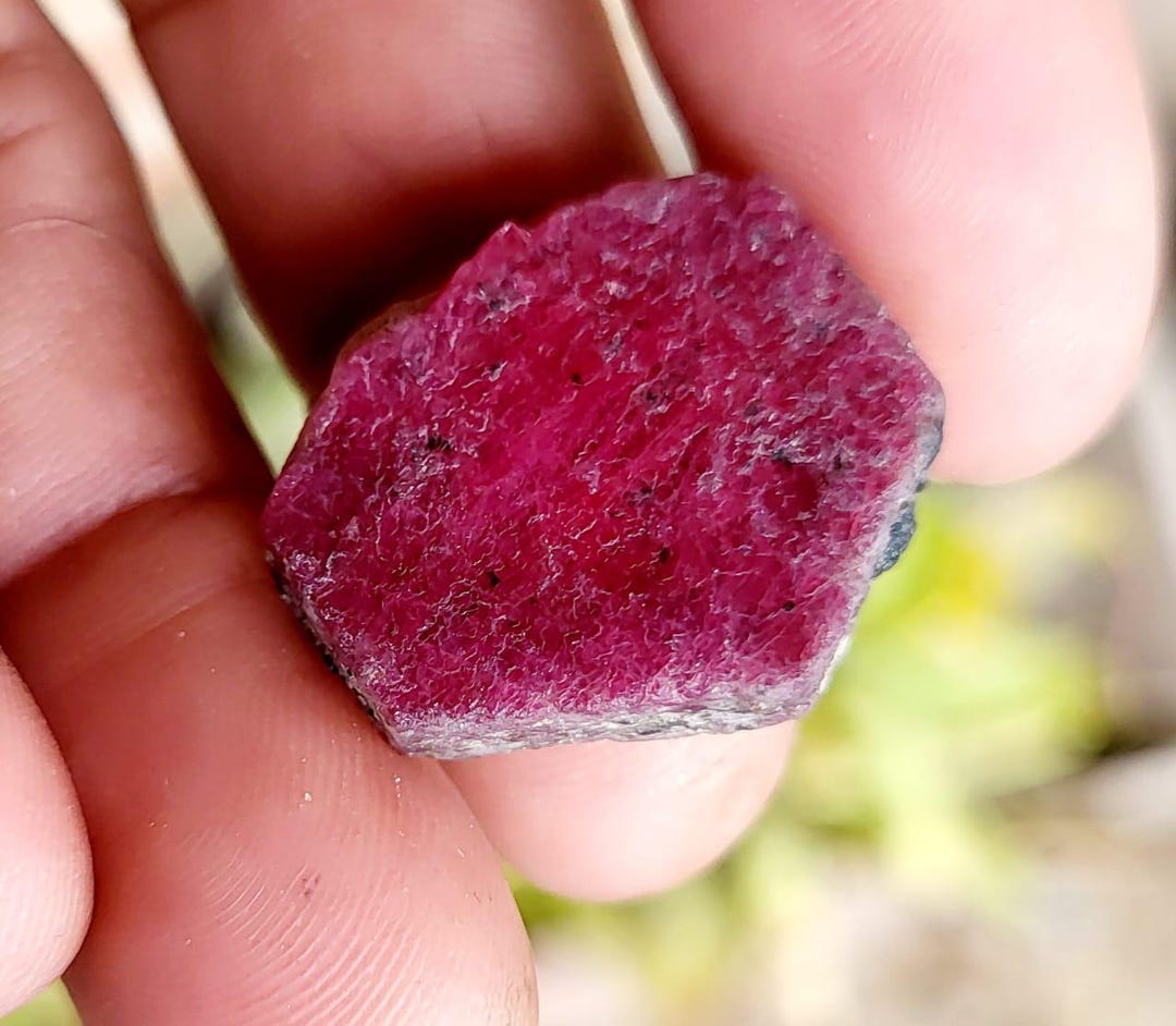 Ruby Rough Gemstone Crystal Sacred Gemstone Hexagon Ruby Stone Natural ...
