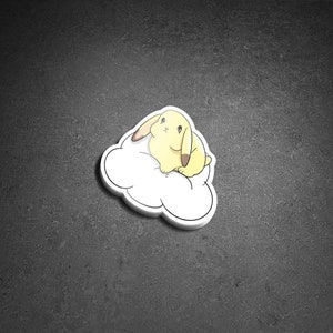 Rabbit on a Cloud Sticker - Etsy
