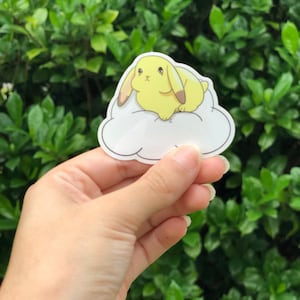 Rabbit on a Cloud Sticker - Etsy
